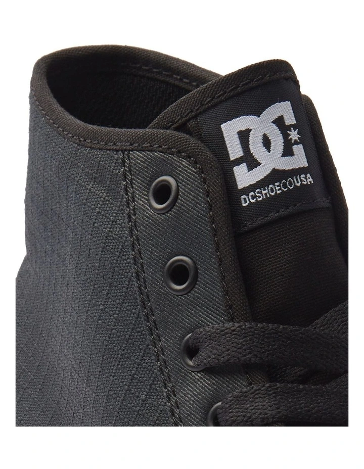DC Manual Hi Textile High-Top Shoes in Black/White | MYER