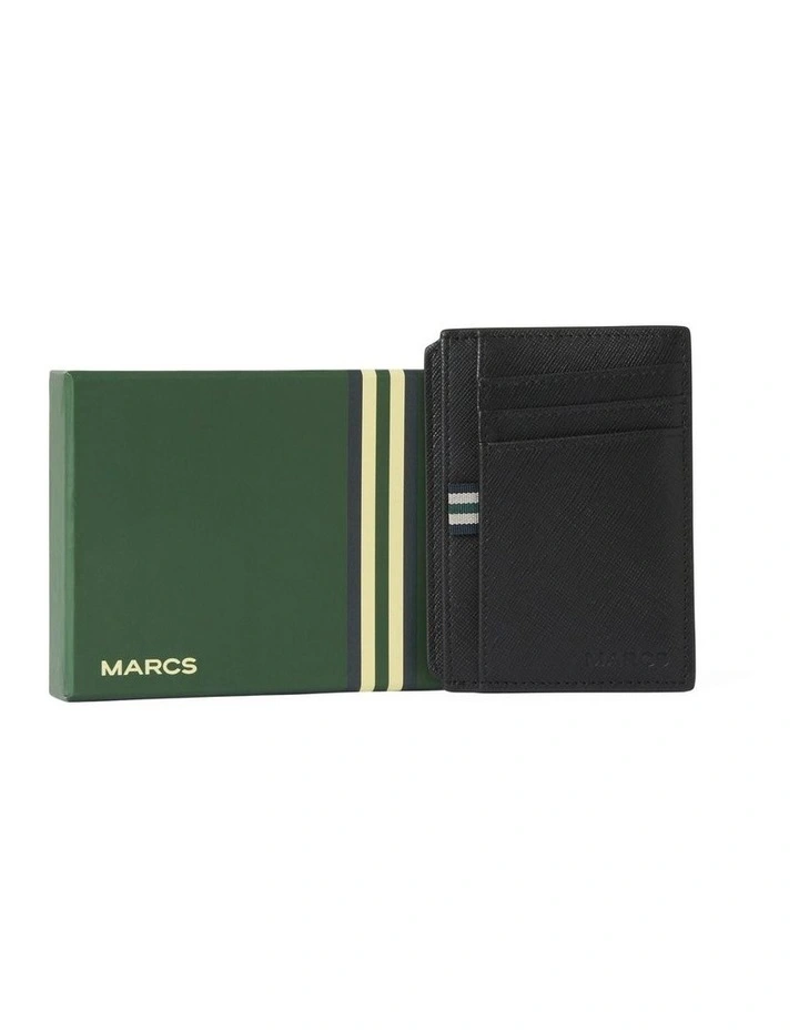 Marcs Hudson Leather Card Holder in Black | MYER