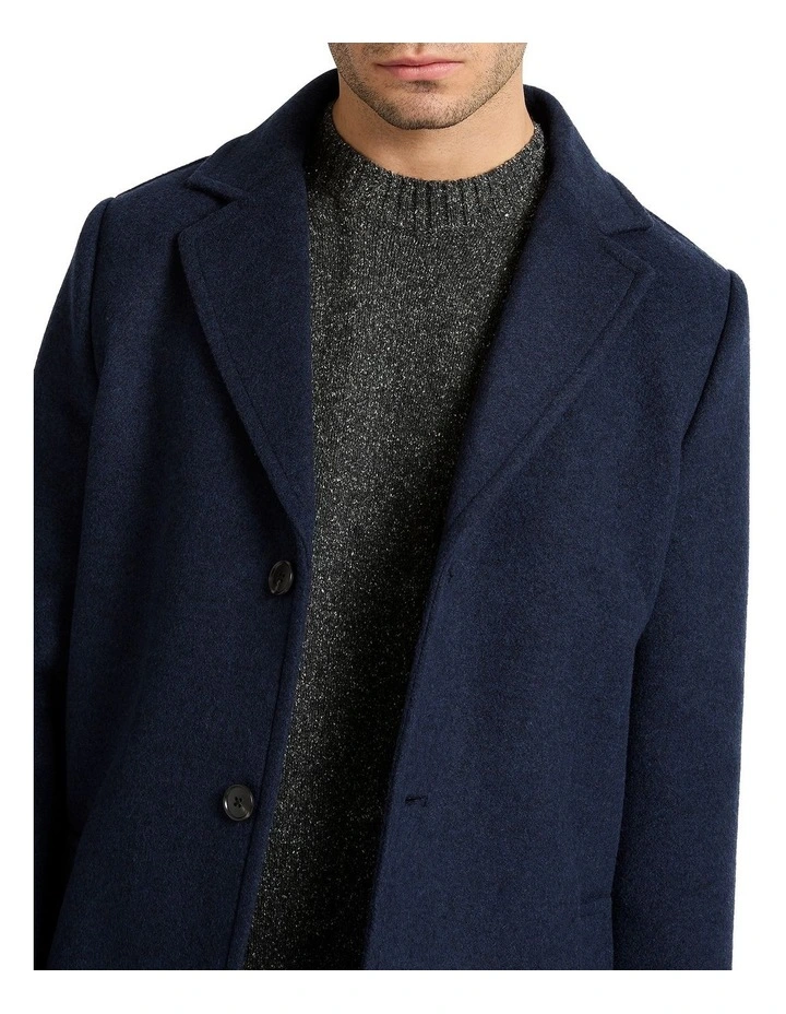 Marcs Sean Crombie Coat In Navy Marle | MYER