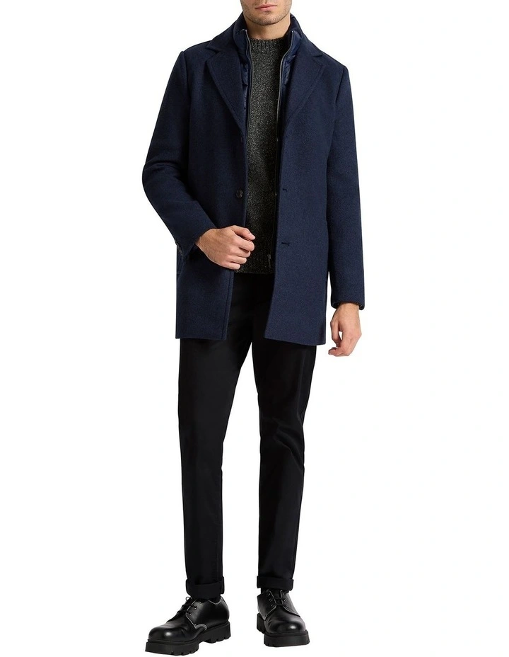 Marcs Sean Crombie Coat in Navy Marle | MYER