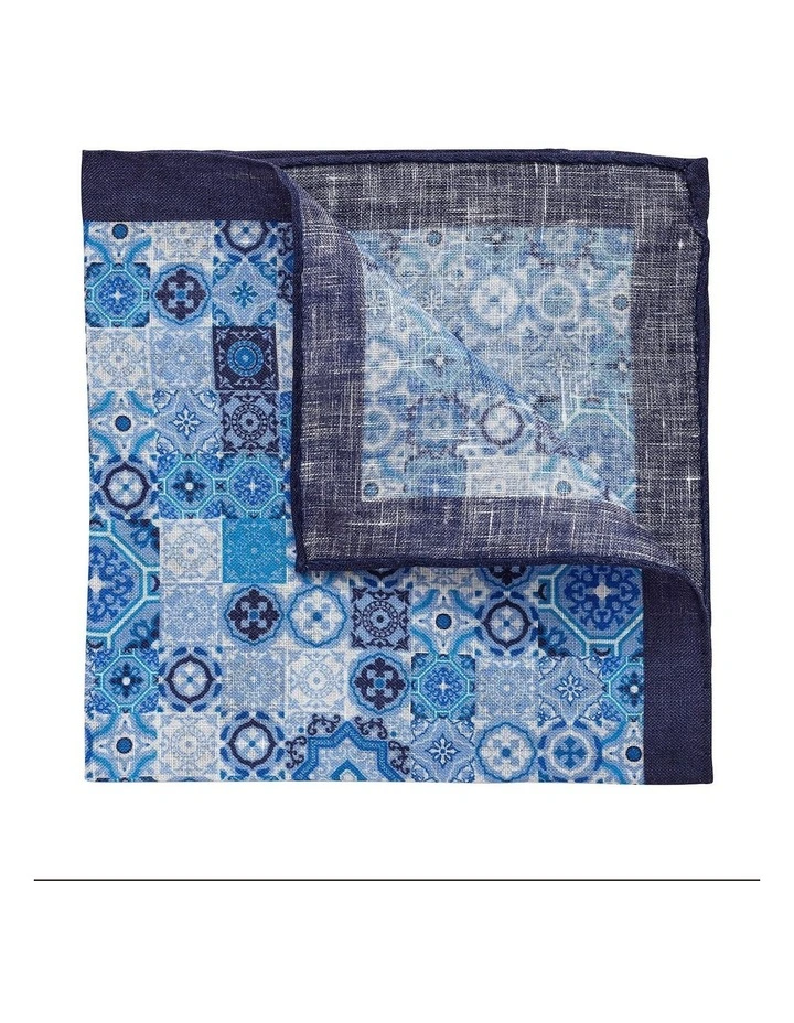 Dom Bagnato Mosaico Linen Pochette in Blue | MYER