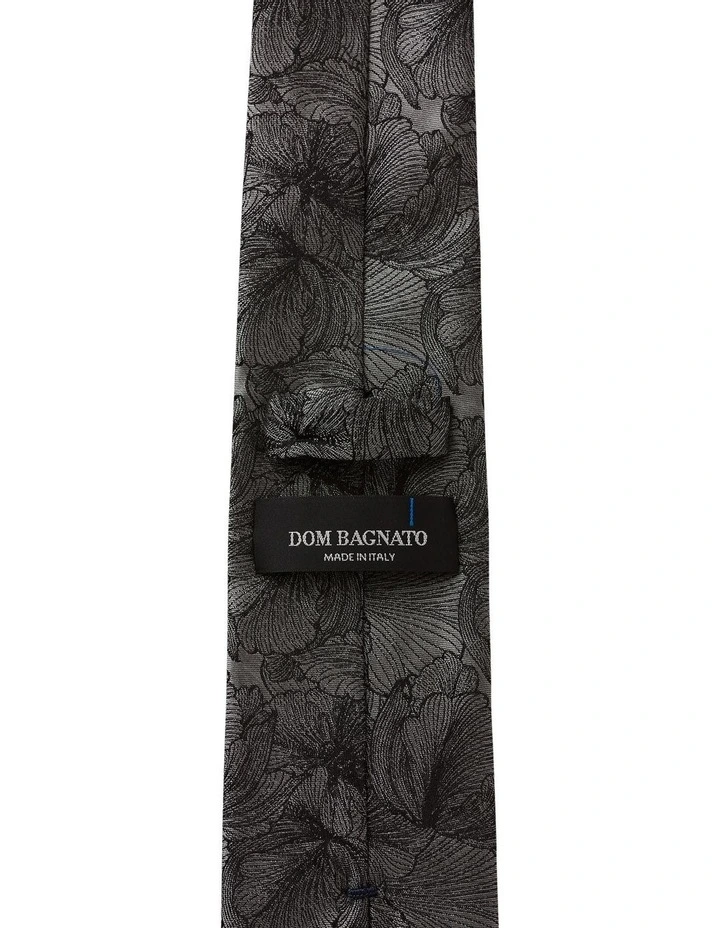 Dom Bagnato Floral Silk Tie in Grey | MYER