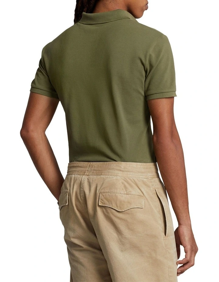 Polo Ralph Lauren Custom Slim Fit Big Pony Mesh Polo Shirt in Green | MYER