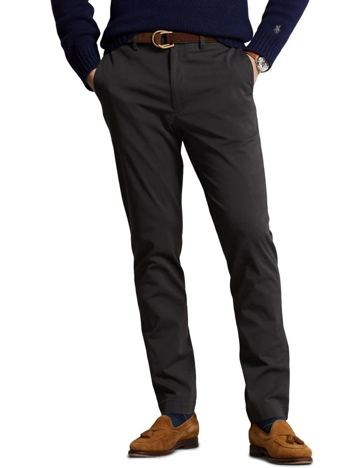 Polo Ralph Lauren Straight Fit Stretch Chino Pant in Black | MYER