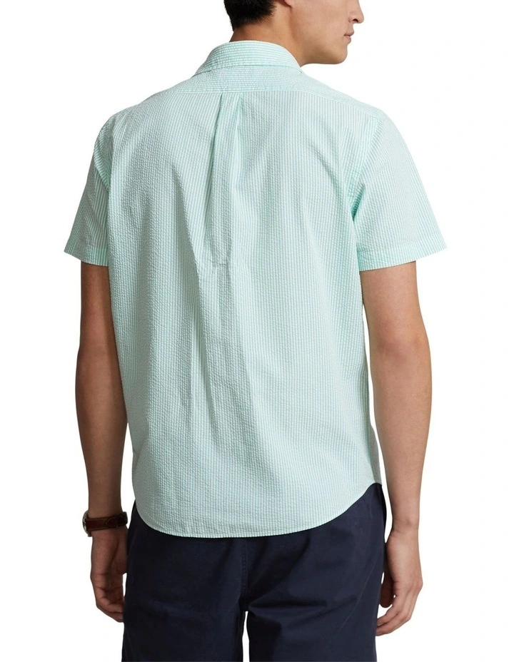 Polo Ralph Lauren Prepster Classic Fit Seersucker Shirt in Green | MYER