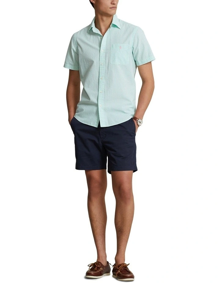 Polo Ralph Lauren Prepster Classic Fit Seersucker Shirt in Green | MYER