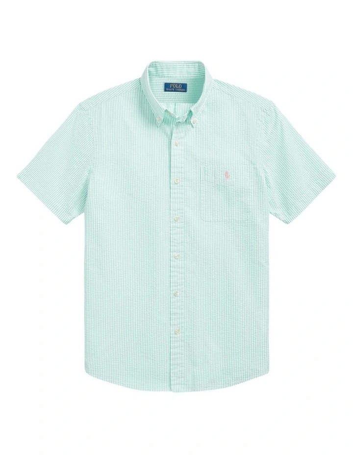 Polo Ralph Lauren Prepster Classic Fit Seersucker Shirt in Green | MYER