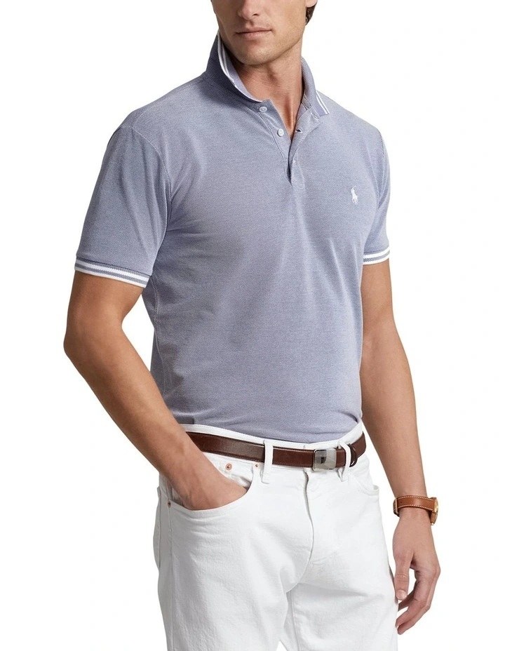 Polo Ralph Lauren Custom Slim Fit Stretch Mesh Polo Shirt in Blue | MYER