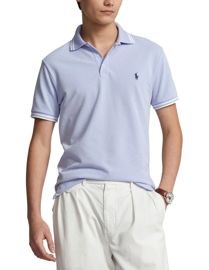Polo Ralph Lauren Custom Slim Fit Stretch Mesh Polo Shirt in Blue | MYER