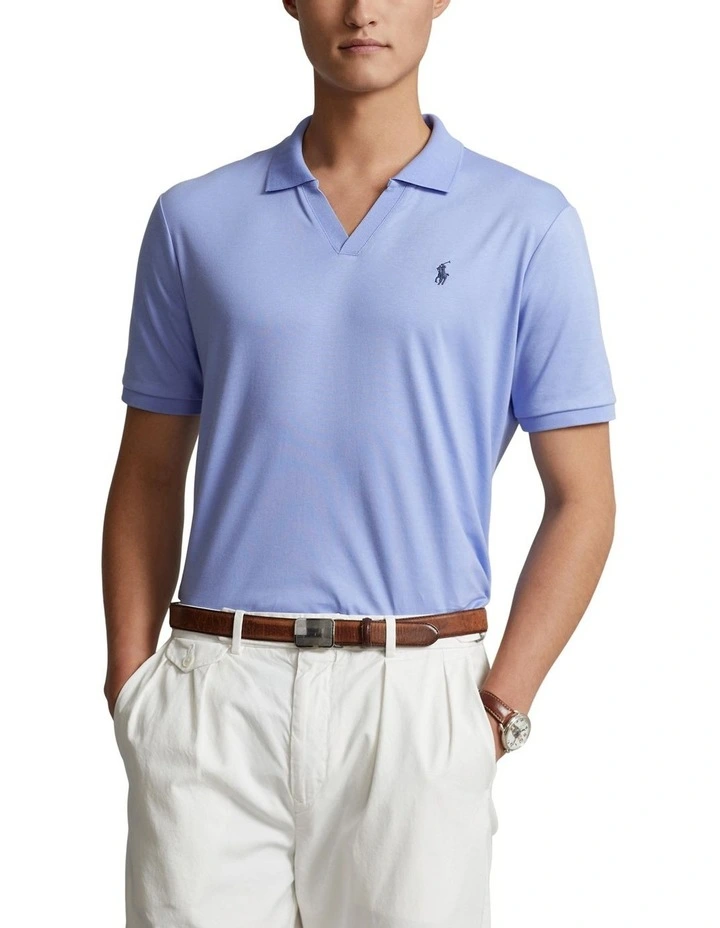 Polo Ralph Lauren Custom Slim Fit Soft Cotton Polo Shirt in Blue | MYER