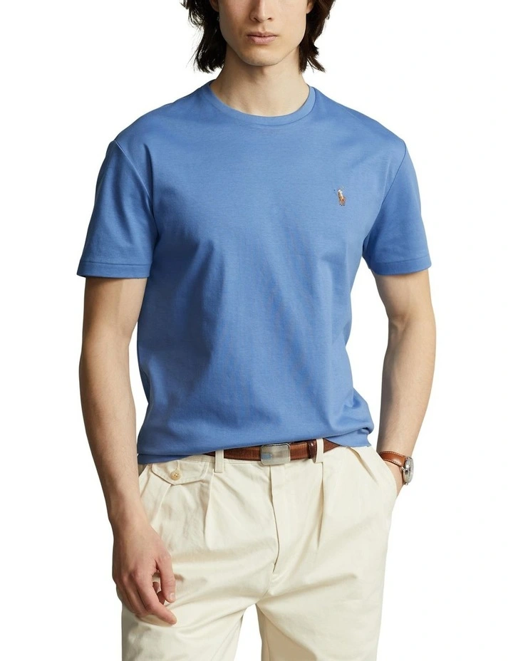 Polo Ralph Lauren Custom Slim Fit Soft Cotton T-Shirt in Blue | MYER