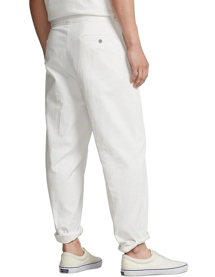 Polo Ralph Lauren Relaxed Fit Pleated Twill Pant in White | MYER