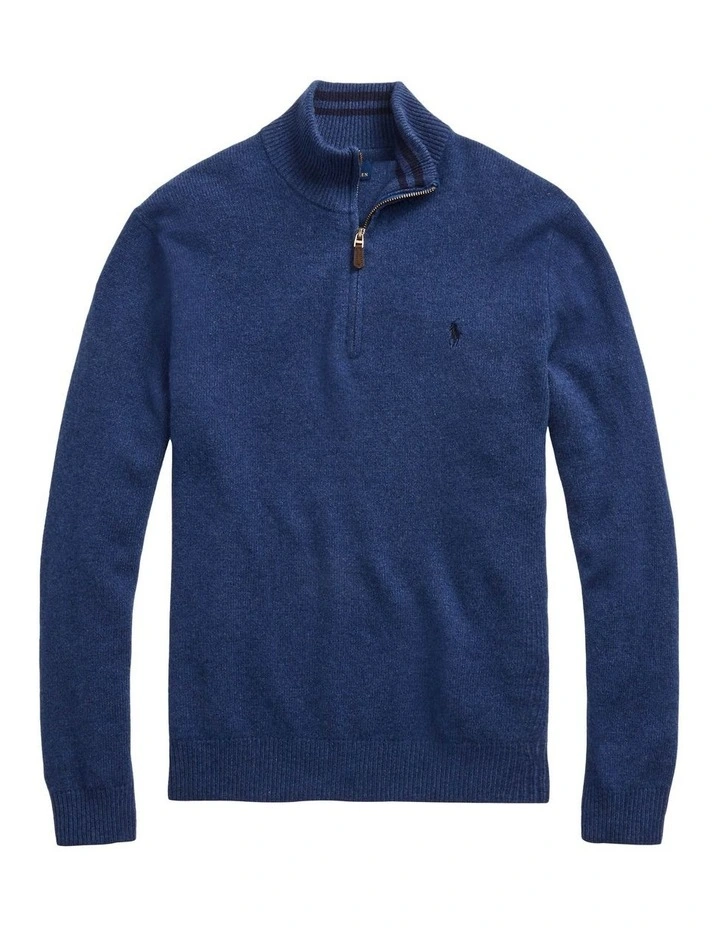 Polo Ralph Lauren Wool-Cashmere Quarter-Zip Sweater in Blue | MYER