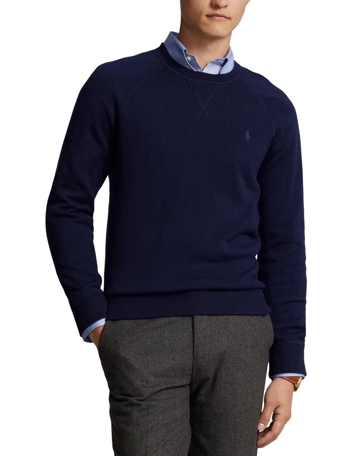 Polo Ralph Lauren Slim Fit Textured Washable Wool Sweater in Blue | MYER