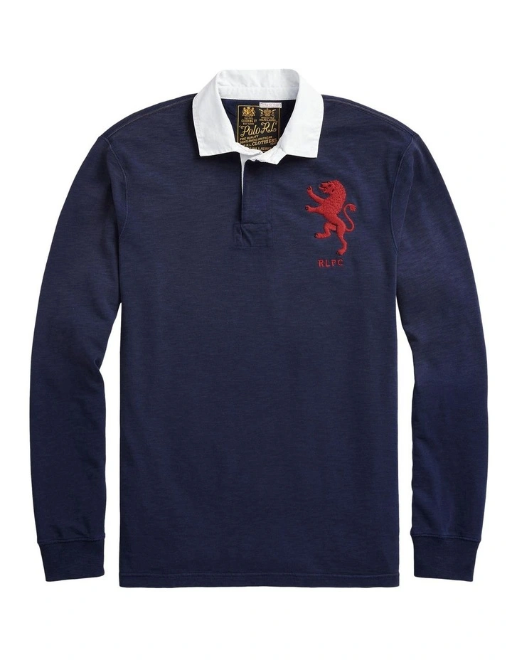 Polo Ralph Lauren Classic Fit Heraldic Jersey Rugby Shirt in Navy | MYER