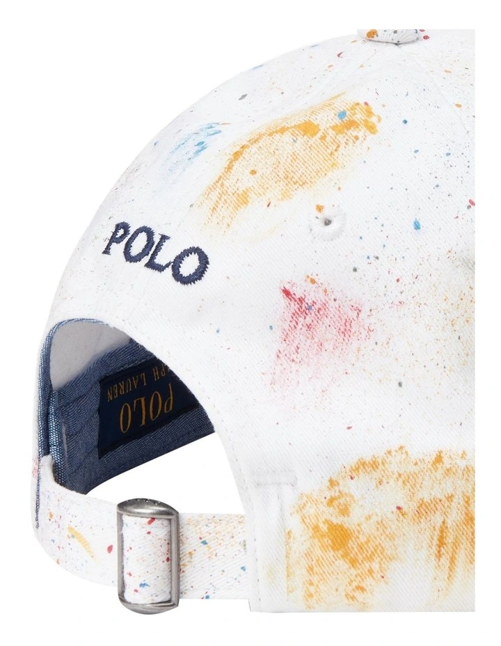Polo Ralph Lauren Paint-Splatter Twill Ball Cap in White | MYER