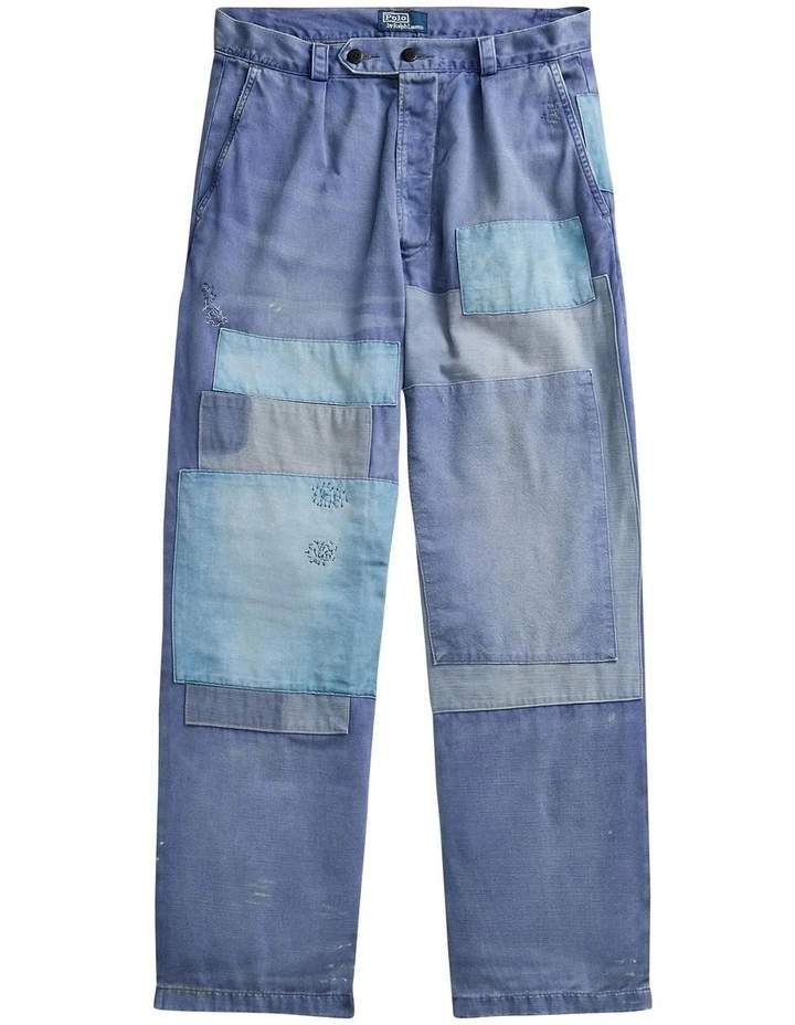 Polo Ralph Lauren Burroughs Relaxed Fit Distressed Pant in Blue | MYER