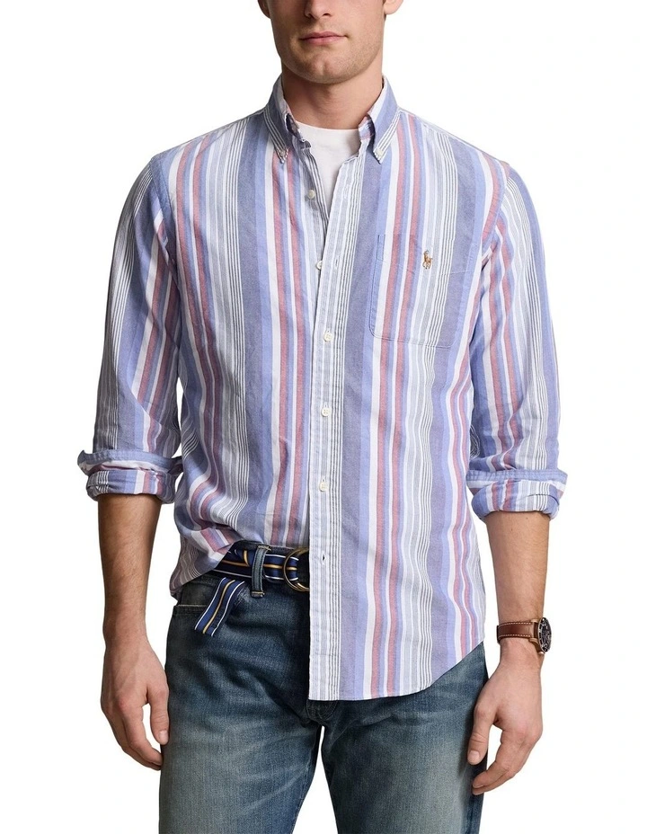 Polo Ralph Lauren Classic Fit Striped Oxford Shirt in Blue | MYER