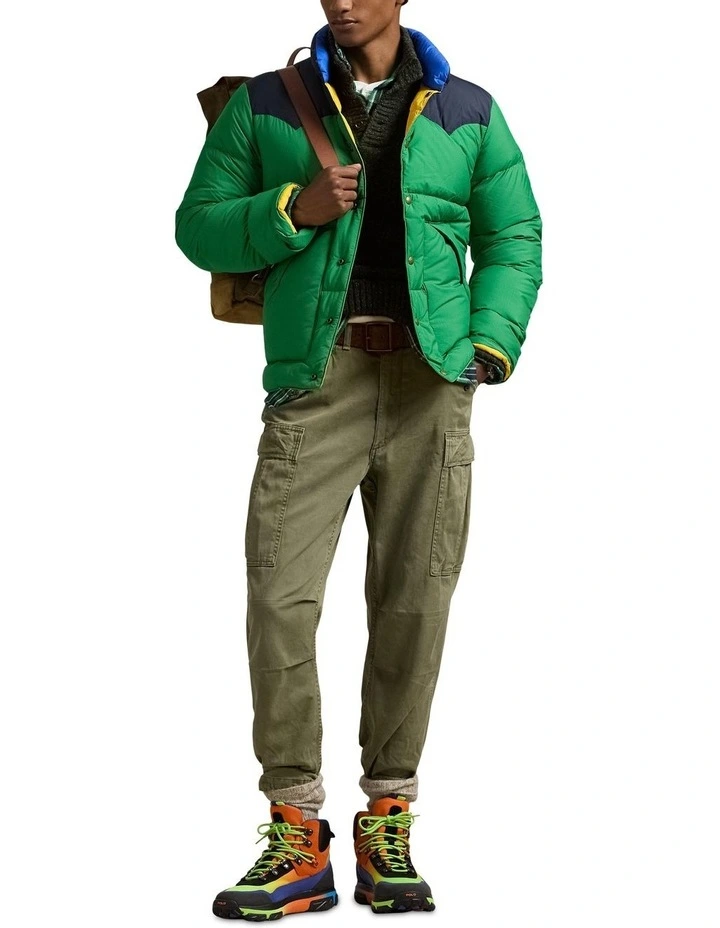 Polo Ralph Lauren Color-Blocked Down Western Jacket in Green | MYER