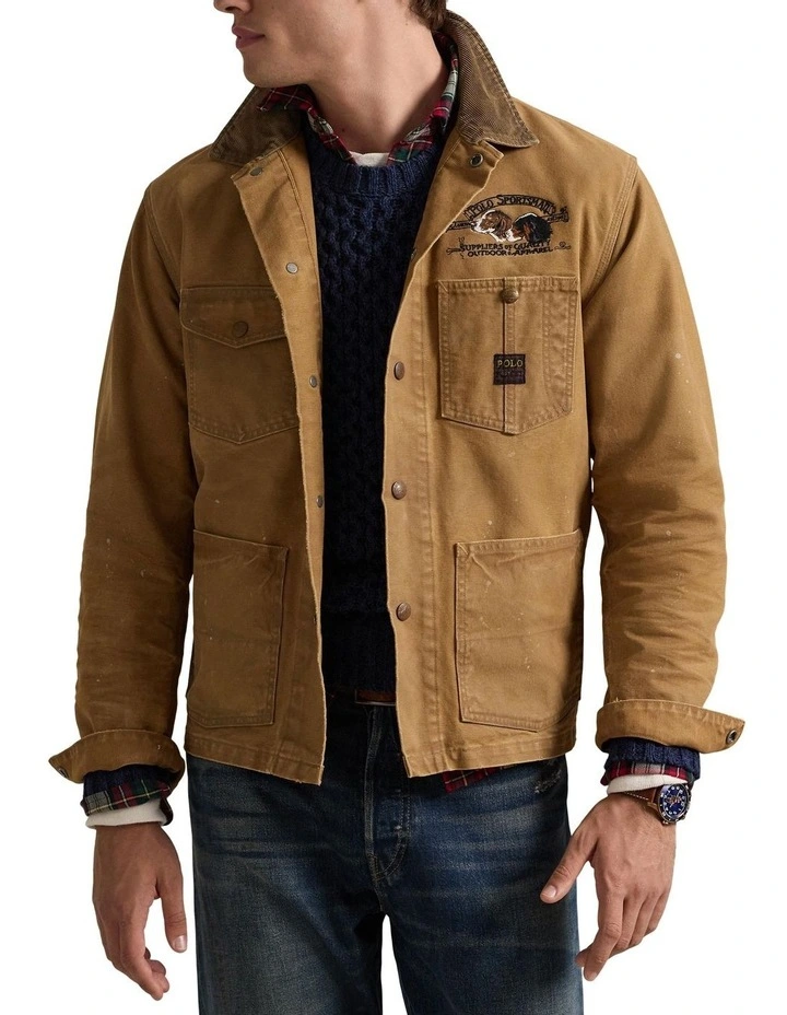 Polo Ralph Lauren Canvas Utility Jacket in Beige | MYER