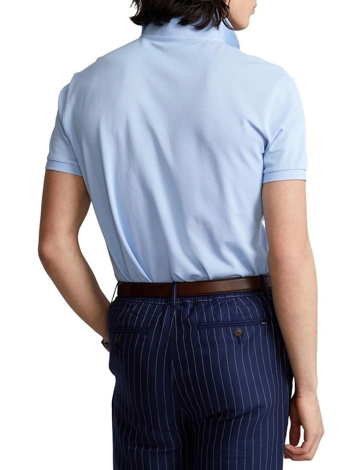 Polo Ralph Lauren Custom Slim Fit Stretch Mesh Polo Shirt in Light Blue | MYER