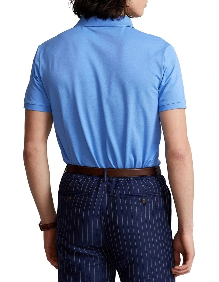 Polo Ralph Lauren Custom Slim Fit Stretch Mesh Polo Shirt in Blue | MYER