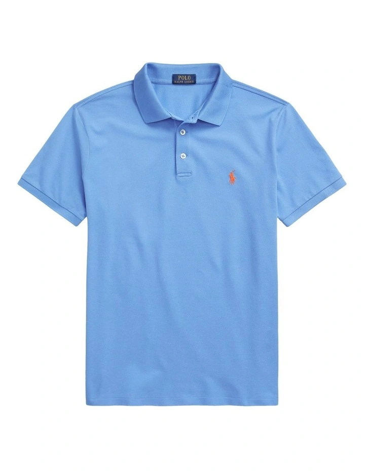 Polo Ralph Lauren Custom Slim Fit Stretch Mesh Polo Shirt in Blue | MYER