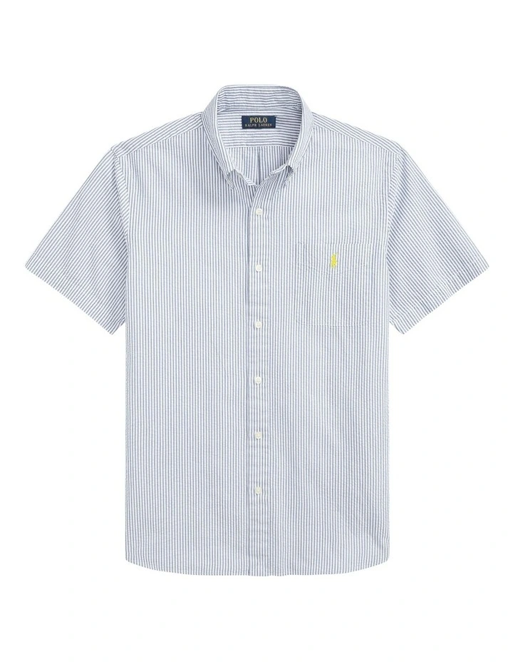 Polo Ralph Lauren RL Prepster Classic Fit Seersucker Shirt in Blue | MYER