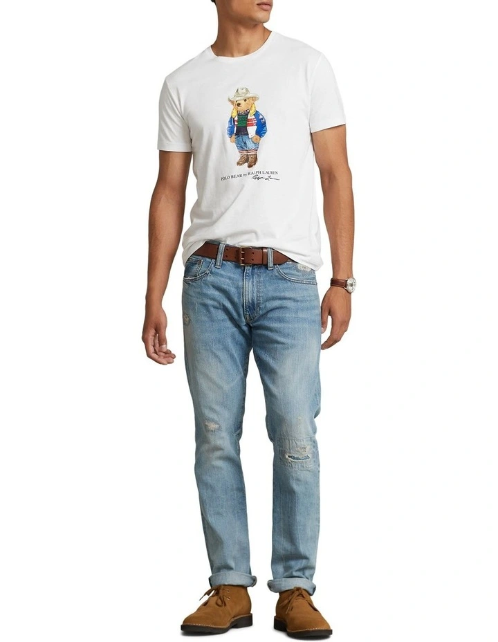 Polo Ralph Lauren Custom Slim Fit Polo Bear Jersey T-shirt in White | MYER