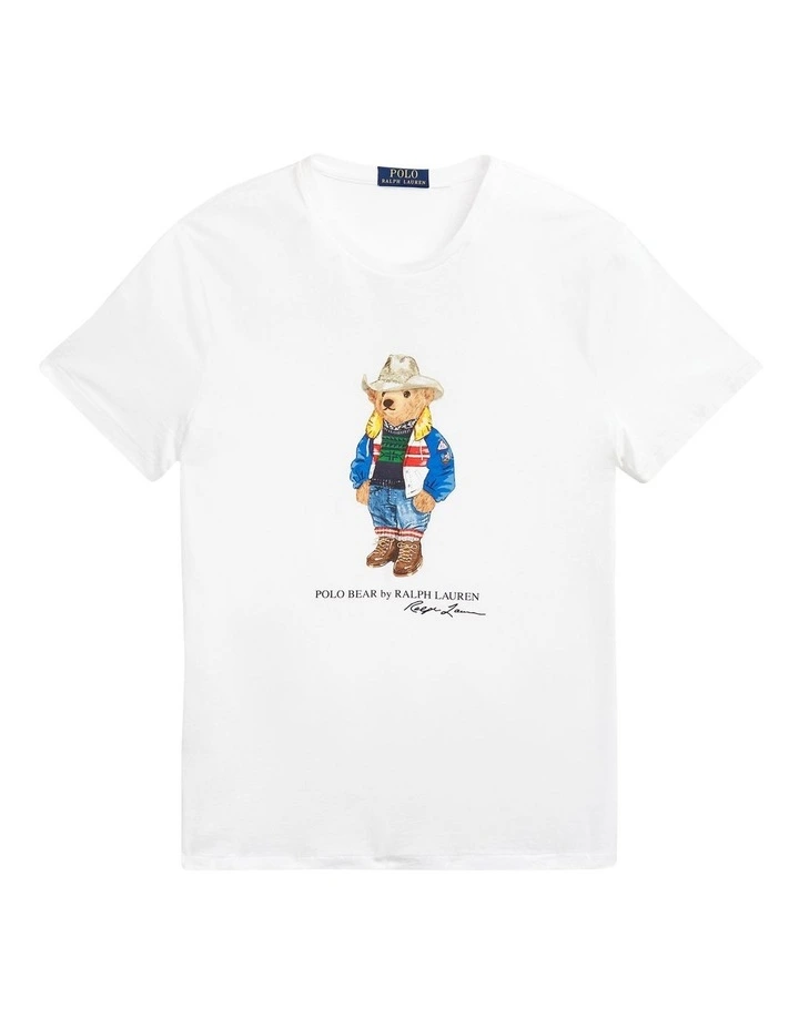Polo Ralph Lauren Custom Slim Fit Polo Bear Jersey T-shirt in White | MYER
