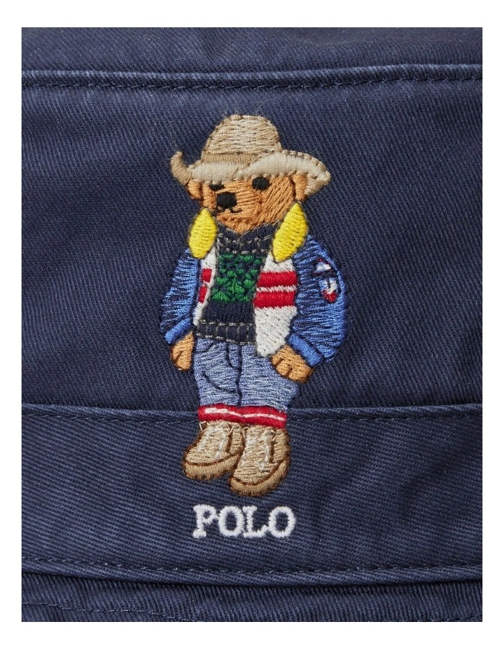 Polo Ralph Lauren Polo Bear Twill Bucket Hat in Navy | MYER