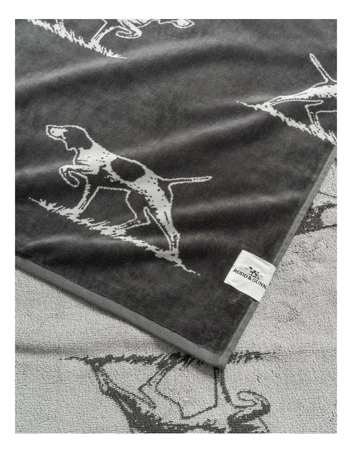 Rodd & Gunn Dog Days Beach Towel in Charcoal/Silver | MYER