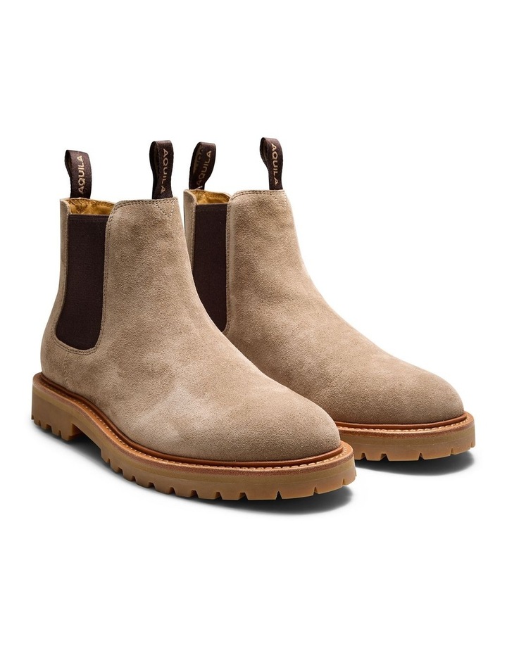 Aquila Cascade Suede Chelsea Boots in Taupe | MYER
