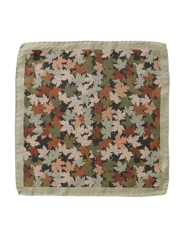 Cambridge Autumn Leaves Silk Pocket Square in Green | MYER