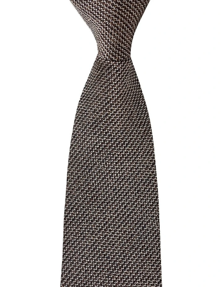 Cambridge Knit Texture Silk Tie in Chocolate | MYER
