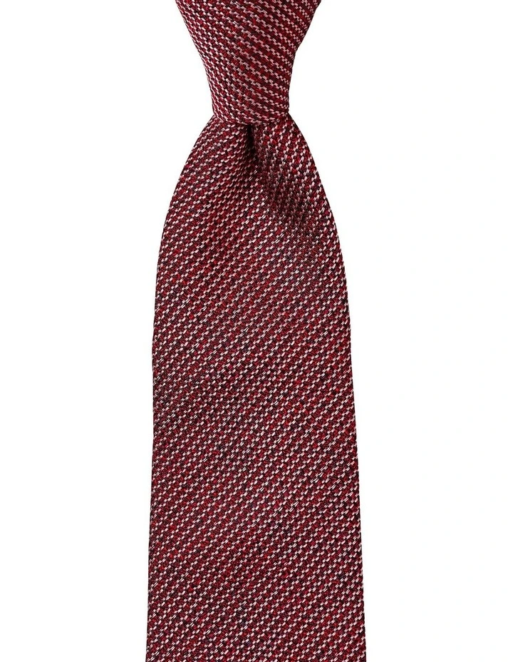 Cambridge Knit Texture Silk Tie in Red | MYER