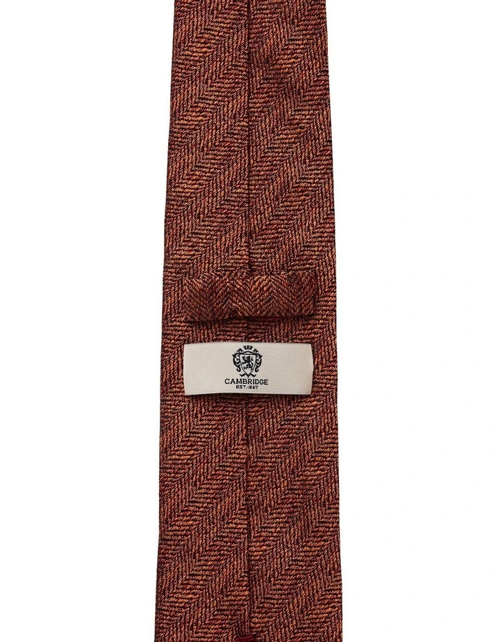 Cambridge Herringbone Silk Tie in Orange | MYER