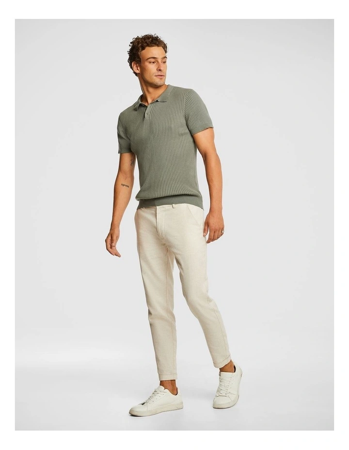 Yd. Castro Knitted Polo Shirt In Sage | MYER