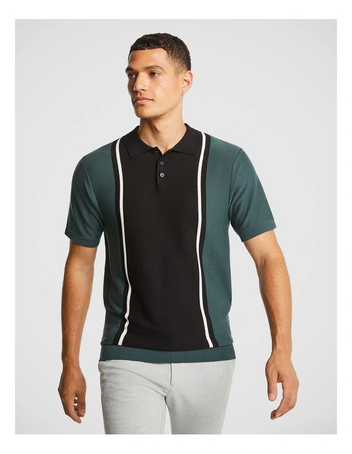 Yd. Caesar Knitted Polo Shirt In Sage | MYER