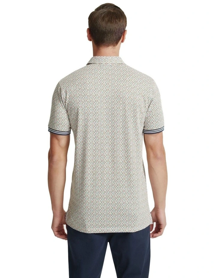Oxford Milo Printed Jersey Polo in Green | MYER