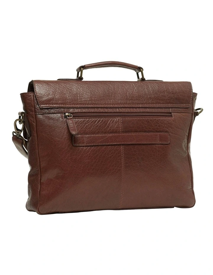Oxford Lex Brown Leather Briefcase | MYER
