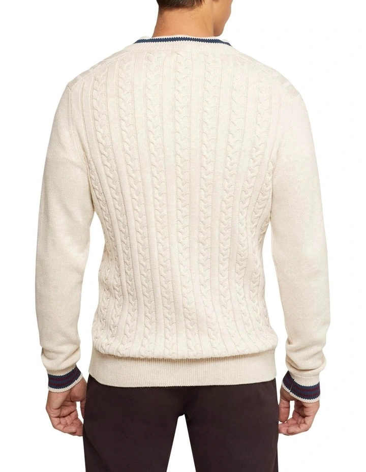 Oxford Logan Cricket Knit Pullover in Sand | MYER