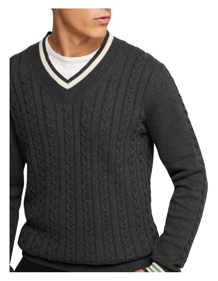 Oxford Logan Cricket Knit Pullover in Grey | MYER