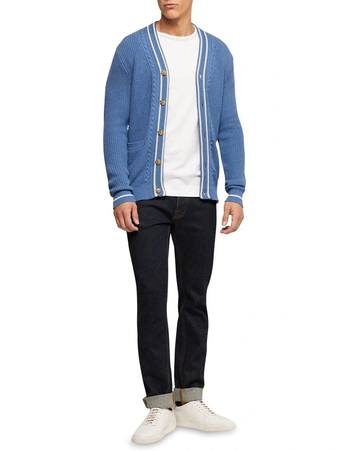 Oxford Cavill Cable Cardigan in Blue | MYER