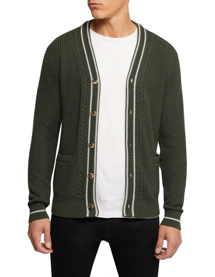 Oxford Cavill Cable Cardigan in Green | MYER