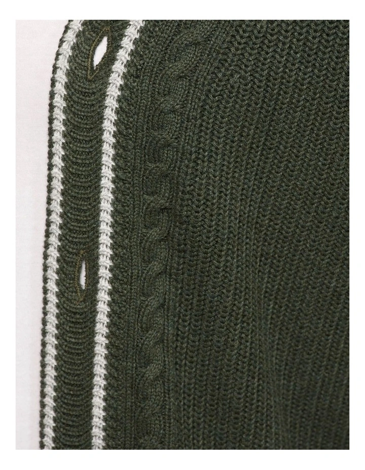 Oxford Cavill Cable Cardigan in Green | MYER