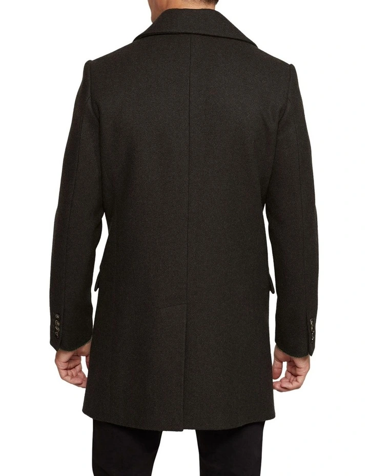 Oxford Mason Wool Rich Twill Overcoat in Green | MYER