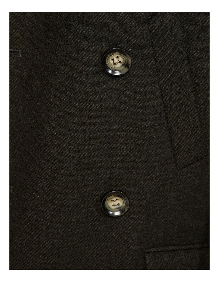 Oxford Mason Wool Rich Twill Overcoat in Green | MYER