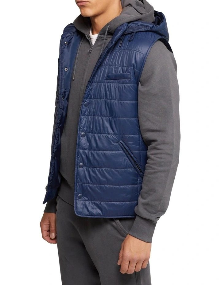Oxford Bruno Eco Filling Puffa Vest in Blue | MYER