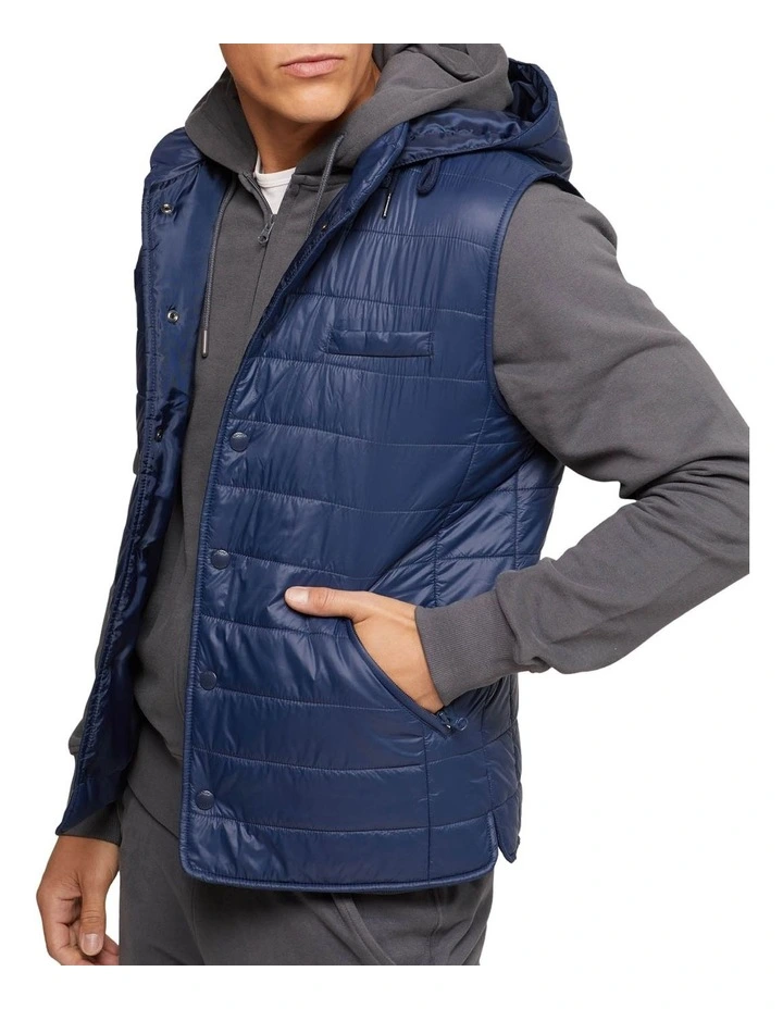 Oxford Bruno Eco Filling Puffa Vest in Blue | MYER